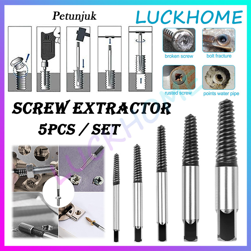 Jual 5PCS/Set Alat Cabut Pipa Keran Rusak Alat Pembuka Baut Rusak Patah ...