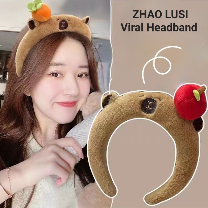 Jual Cute Capybara Series Fluffy Headband Bando Karakter Capibara ...