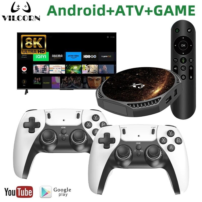 Jual VILCORN S905 X3 konsol permainan TV, Konsol permainan Retro 4K HDR ...
