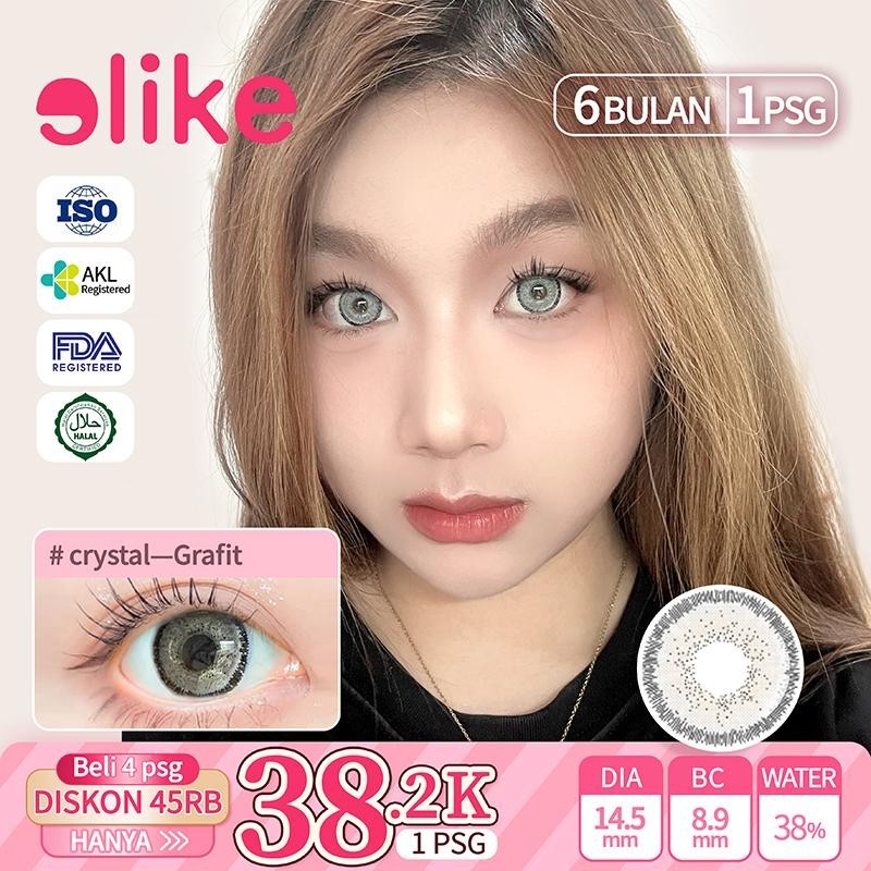 Jual Elike crystal grafit contact lense1 PASANG 6 bulan masa berlakunya Warna Diameter 14-14.5MM ...