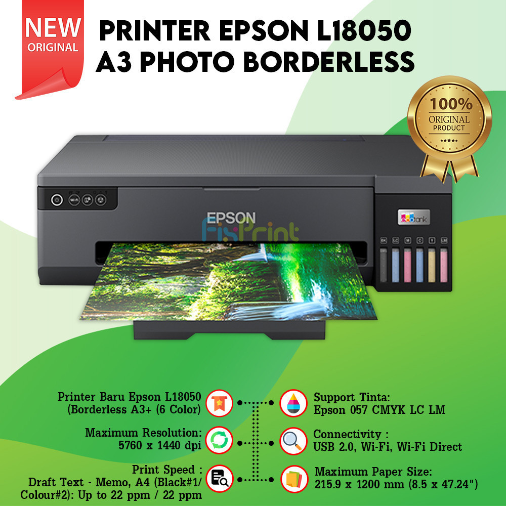 Jual Epson L1800 / L18050 A3 Printer Photo Ink Tank Borderless A3+ 6 ...