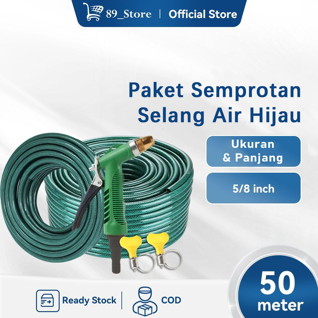 Jual Selang Air Hijau Anti Lumut 50 & 100M - 1/2 5/8 3/4 Inch, Taman & Perkebunan COD | Shopee ...