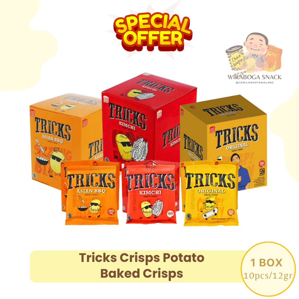 Jual TRICKS BISCUIT KENTANG BAKED CRISPS CHIPS 10 PC X 15GR All variant ...