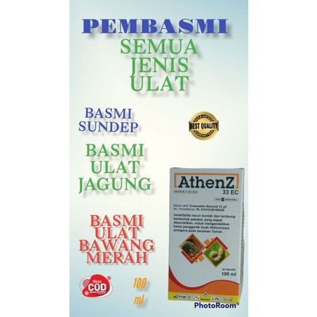 Jual 100 ml ATHENZ 33 EC Emmamectin Benzoat Obat sundep padi dan ulat ...