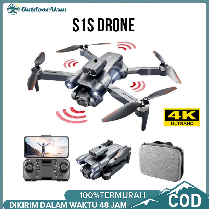 Jual Drone S1S Dual Kamera Brushles dengan Sensor Anti Nabrak dual camera+dual battery+optical ...