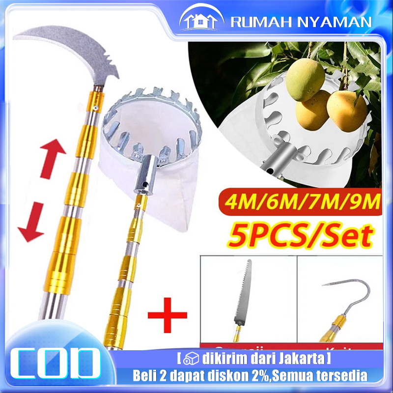 Jual 7M Buah Picker Set 5 IN 1 Alat pemetik buah/galah pemetik buah/tongkat pemetik buah/Tongkat ...