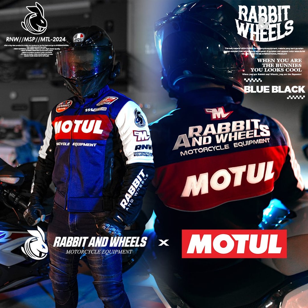 Jual RNW X MOTUL JACKET RABBIT AND WHEELS - BLUE FRAGMENT | Shopee ...