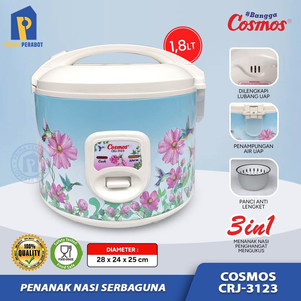 Jual Cosmos Magic Com 3 in 1 Rice Cooker 1.8 Liter CRJ-3123 | Shopee ...