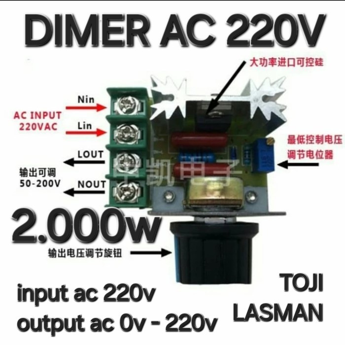 Jual BSM ( DIMMER AC 220V ) 2.000 WATT DIMER PENGATUR TERANG SPEED ...