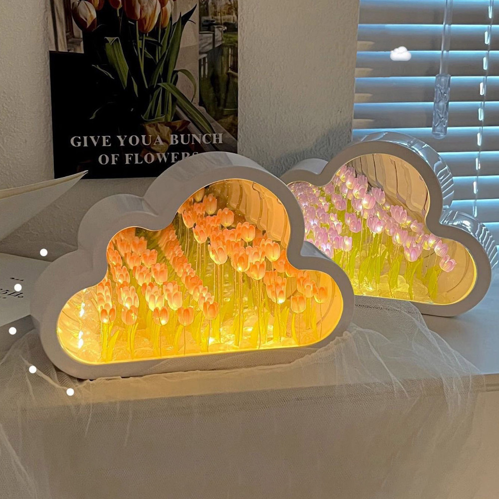 Jual 20 Bunga DIY LAMPU CERMIN CLOUD Tulip Lampu Malam Led Cermin Lampu ...