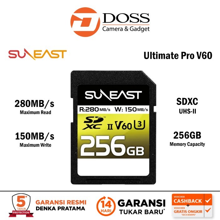 Jual Suneast 256GB Ultimate Pro V60 SDXC UHS-II Speed 280Mbps SD Card | Shopee Indonesia