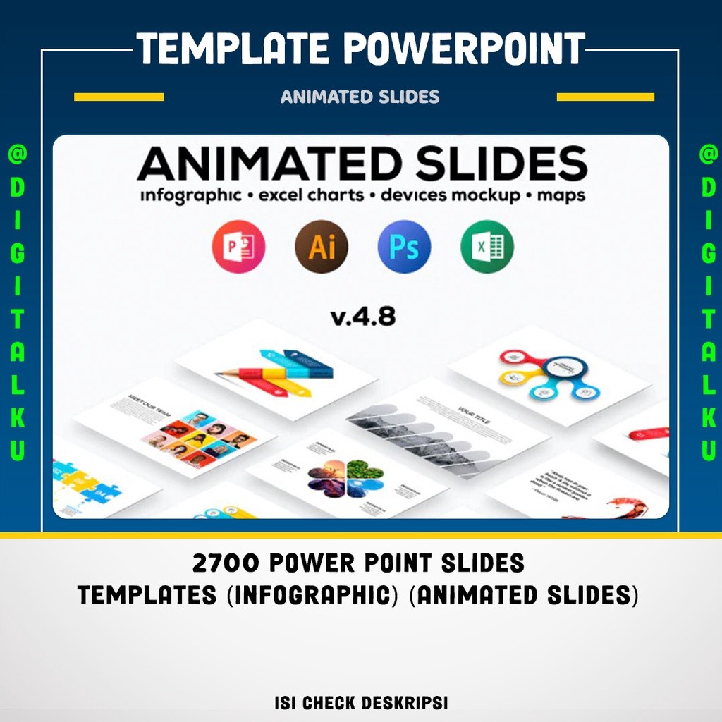 Jual 2700 Power Point Slides Templates (Infographic) (Animated Slides ...