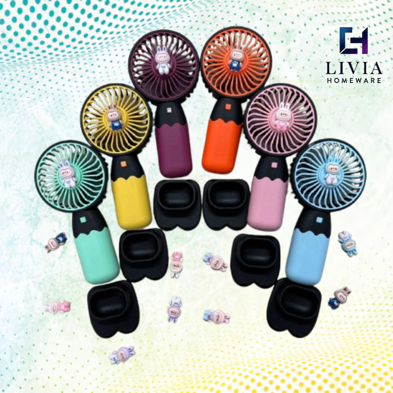 Jual Kipas Angin Mini Lucu Genggam Karakter Labubu Mini Fan Portable ...
