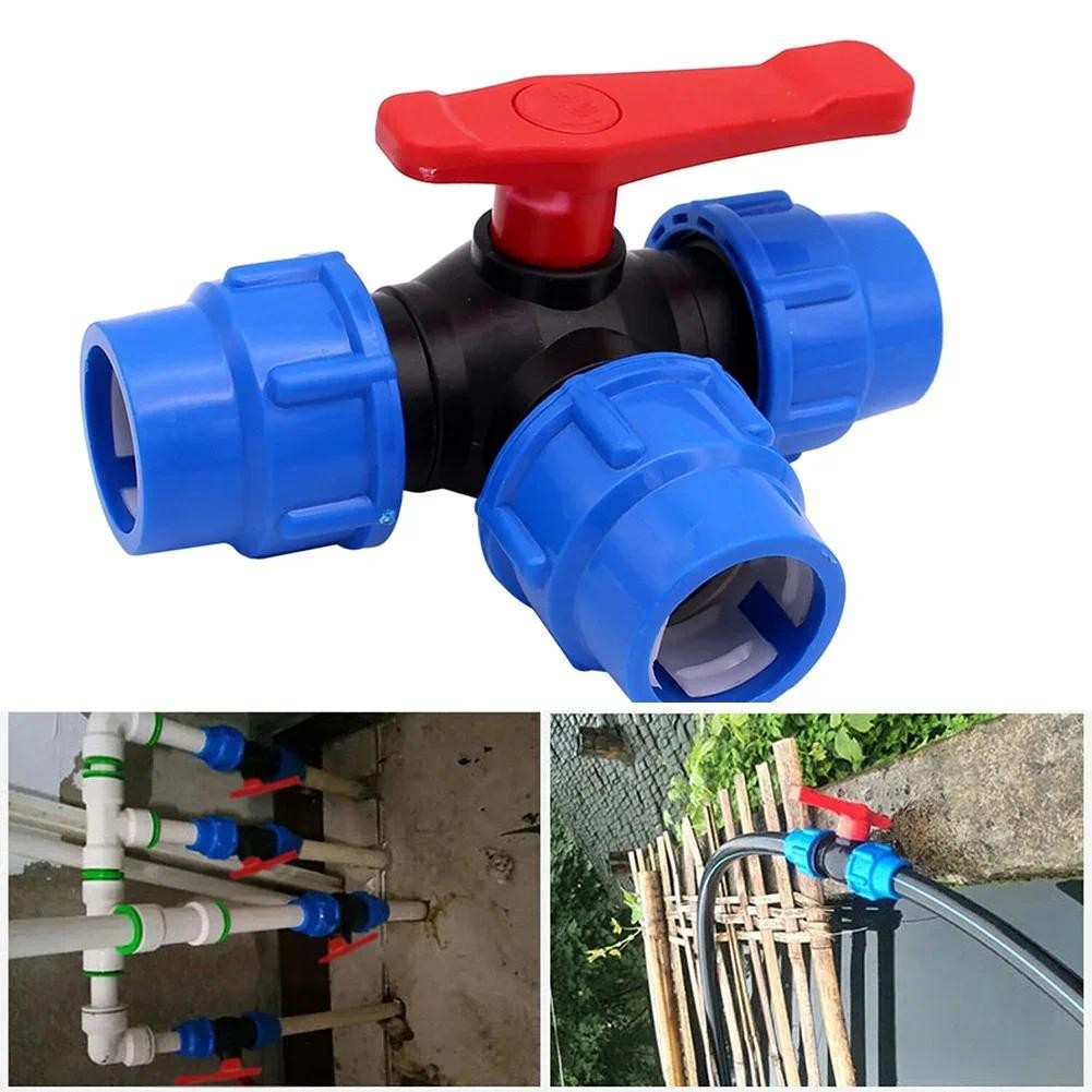Jual PE Pipe 3 Way Ball Valve Plastic Valve Ball 20mm 25mm 32mm 40mm ...