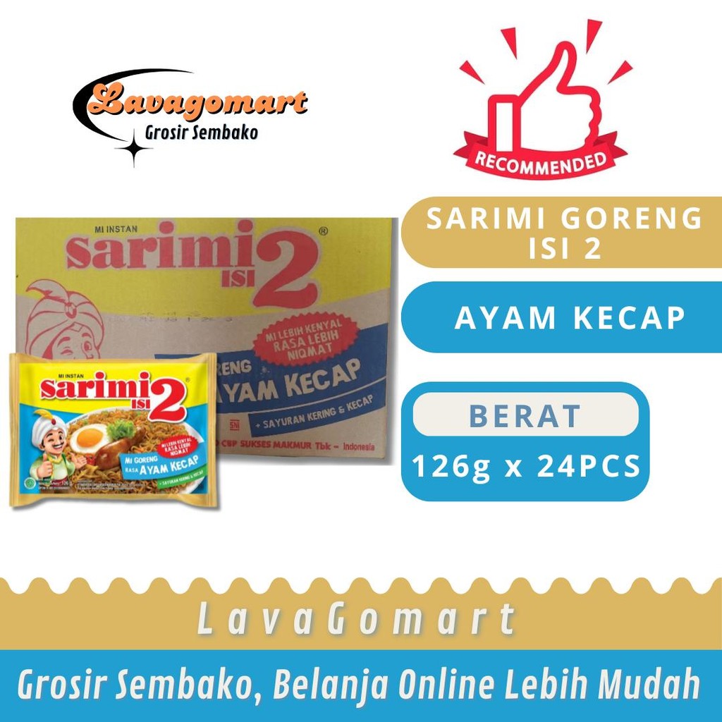Jual SARIMI GORENG ISI 2 AYAM KECAP 126g - 1 DUS - LAVAGOMART- BANDUNG | Shopee Indonesia