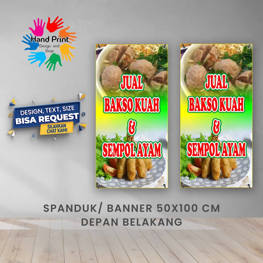 Jual Spanduk Banner Bakso Dan Sempol Ayam Gratis Memesan Desain ...