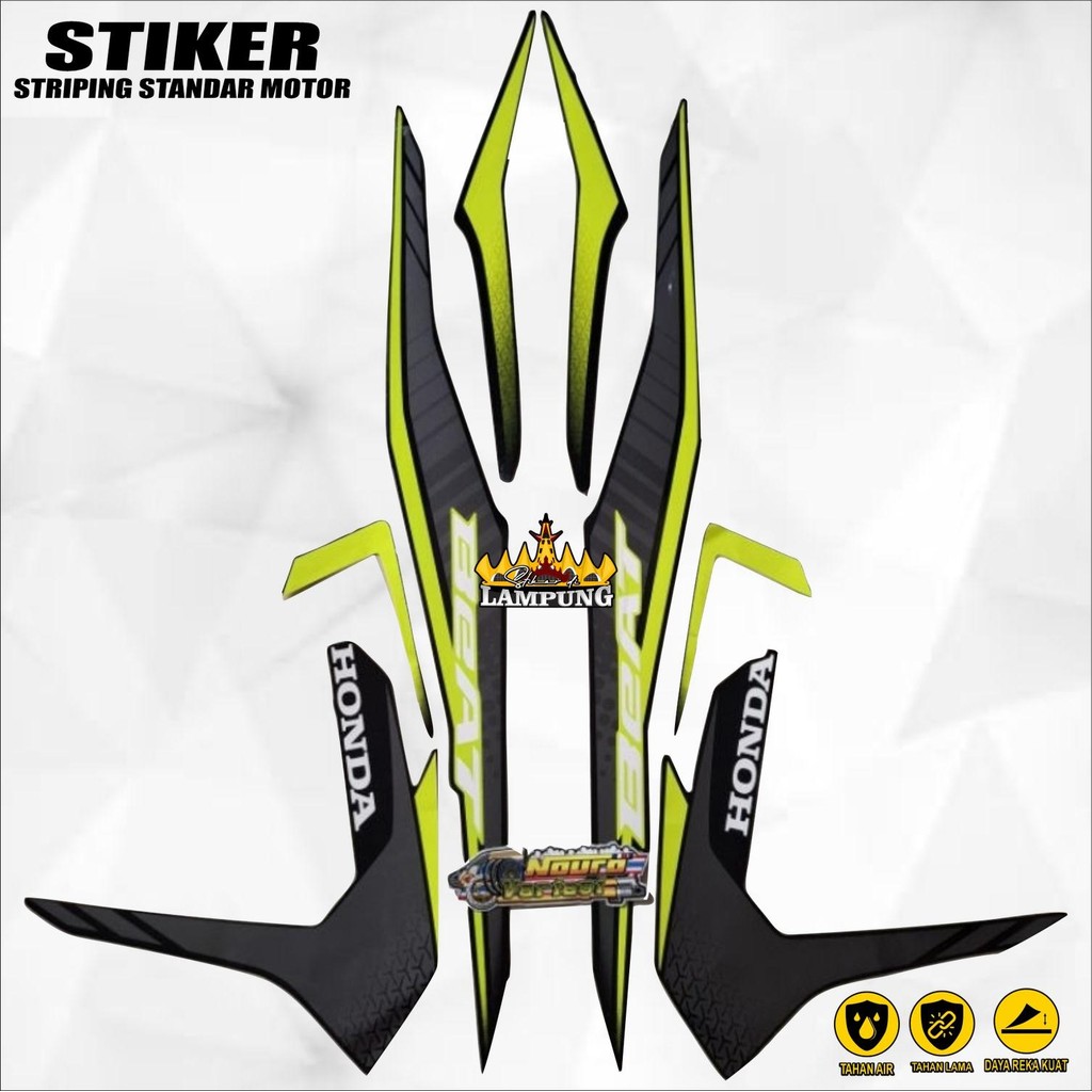 Jual Striping Stiker Honda Beat Fi 2024 2025 Deluxe Cbs Hitam Kuning ...
