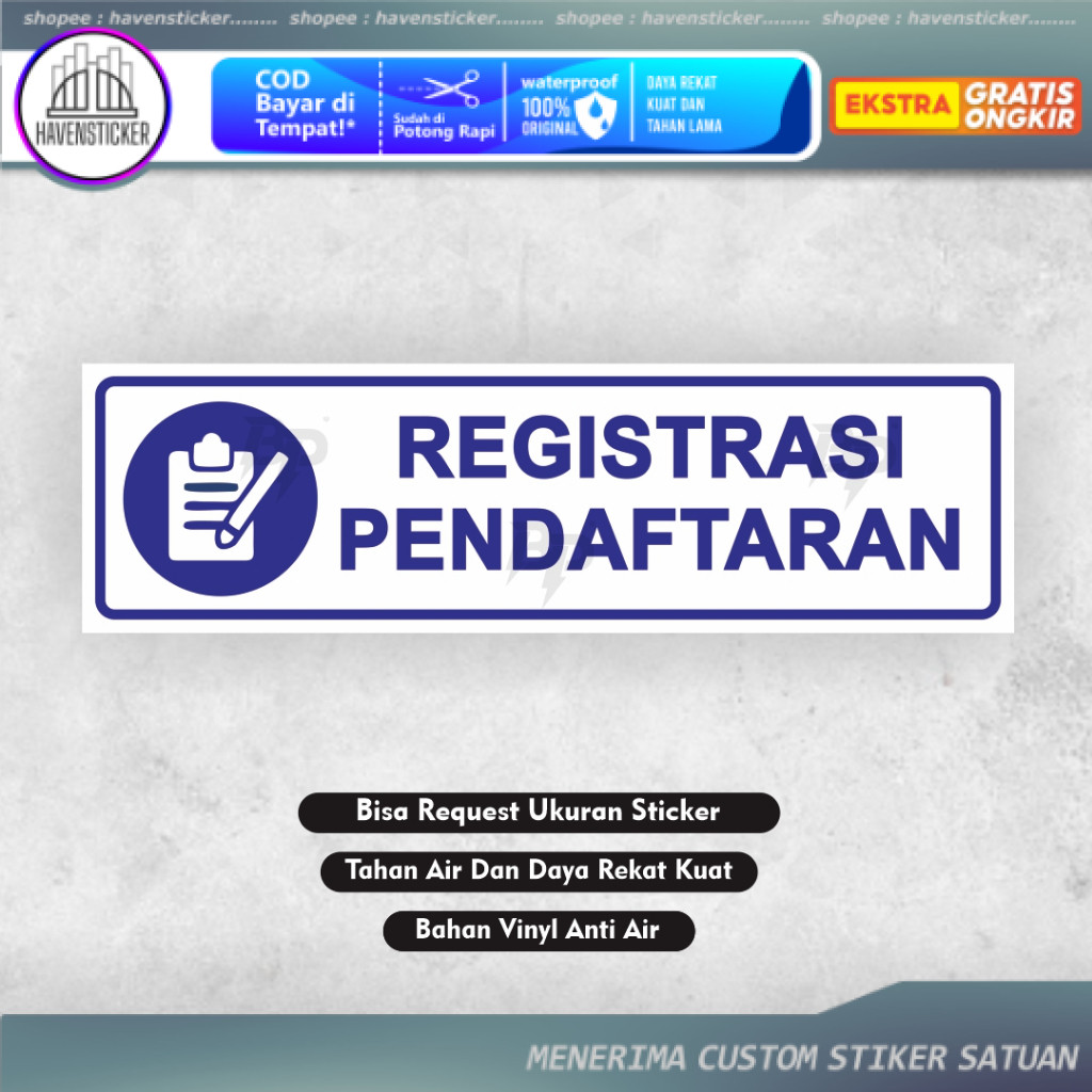 Jual Sticker Ruang Registrasi - Stiker Pendaftaran - Registrasi ...