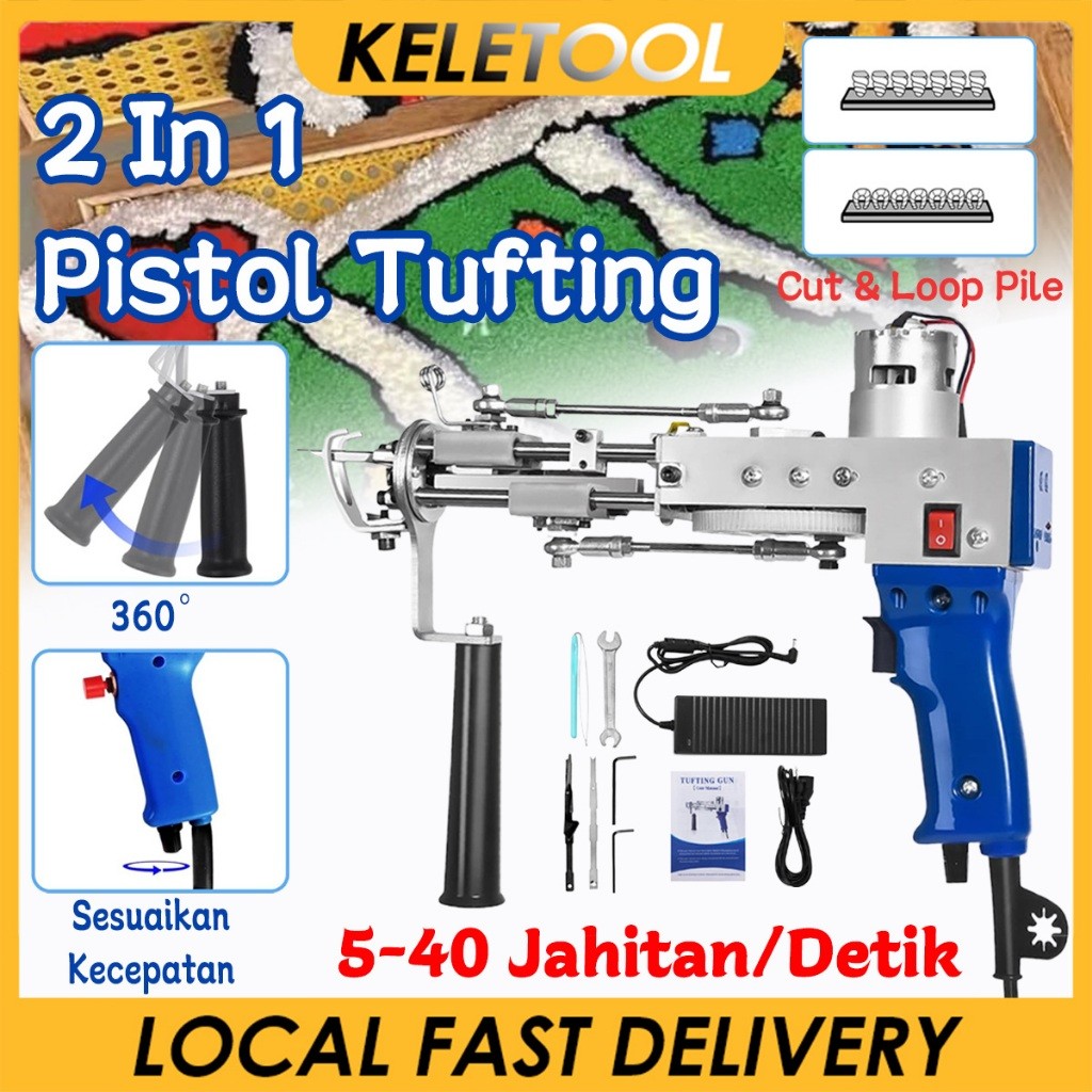 Jual NIPONSO 2 In 1 Pistol Tufting Mesin Tenun Karpet Listrik Alat ...