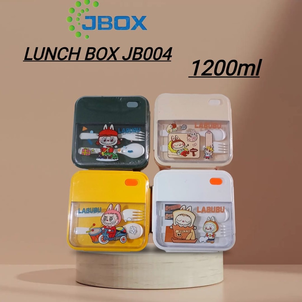 Jual JB004 JBOX Lunch Box Kotak Makan Anak Motif Labubu 1200ML 2 Sekat Free Sendok dan garpu ...