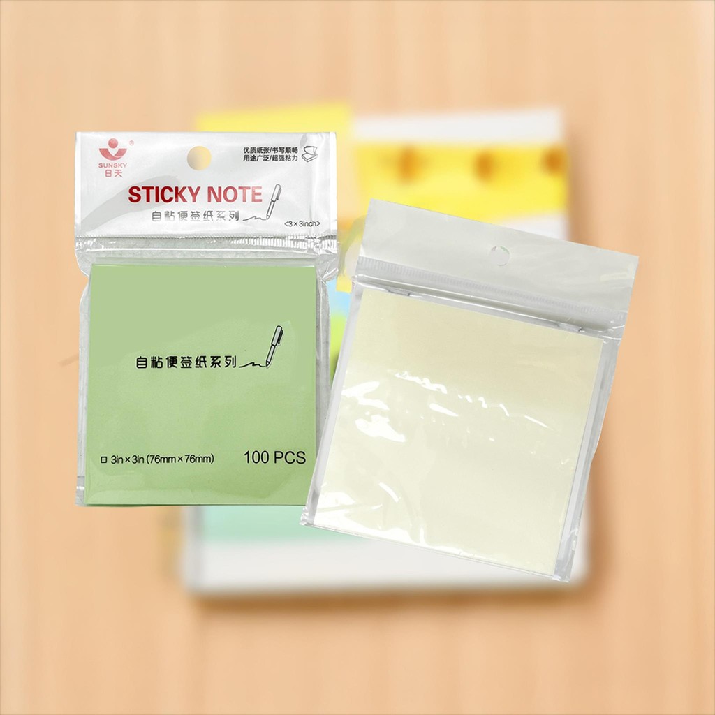 Jual NA Sticky Notes Polos Transparan Warna Pastel 50 100 Lembar ...