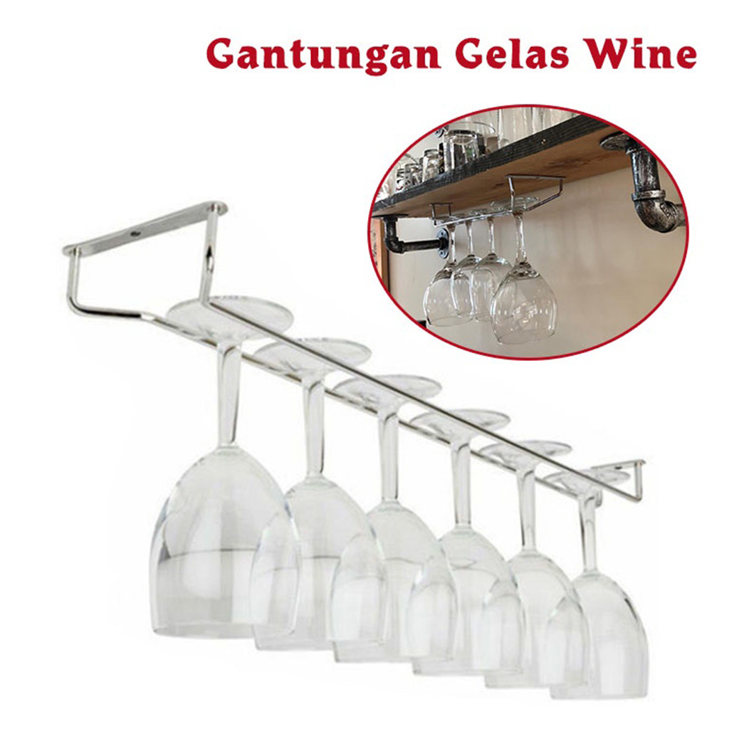 Jual Besi Gantungan Gelas Wine Stainless steel Rak Gelas Wine Tempat ...