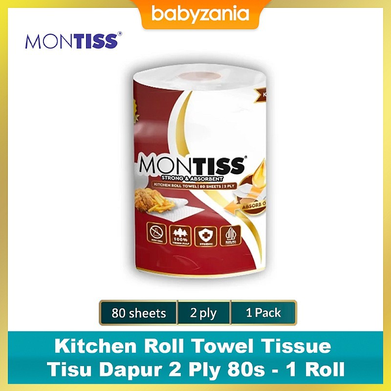 Jual Montiss Kitchen Roll Towel Tissue / Tisu Dapur 2 Ply 80s - 1 Roll ...