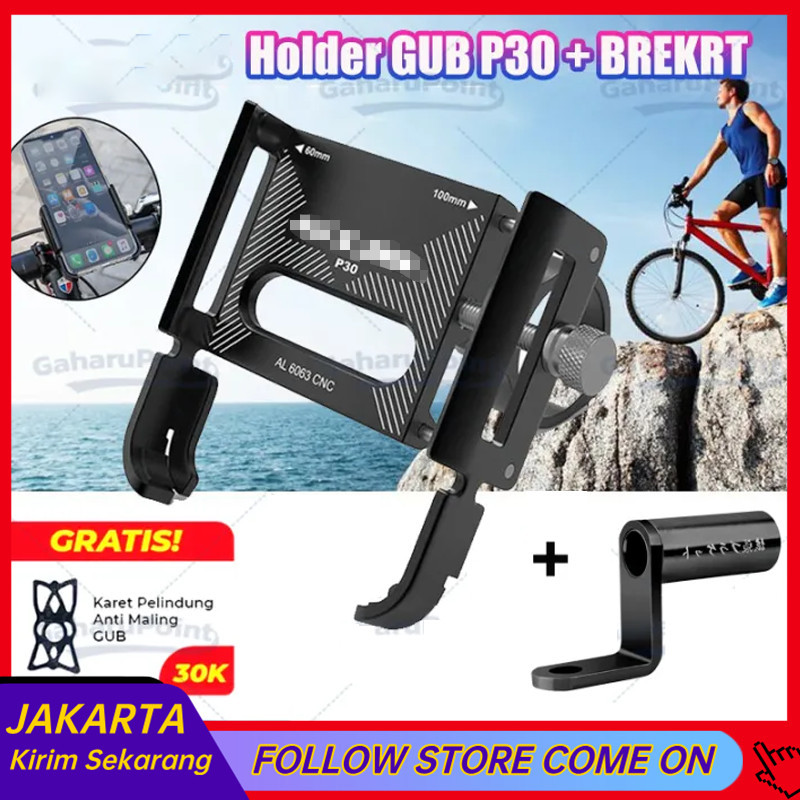 Jual （Ready Stock）GUB P30 Original Phone Holder Hp GPS Sepeda Motor Alumunium Alloy Tempat Hp ...