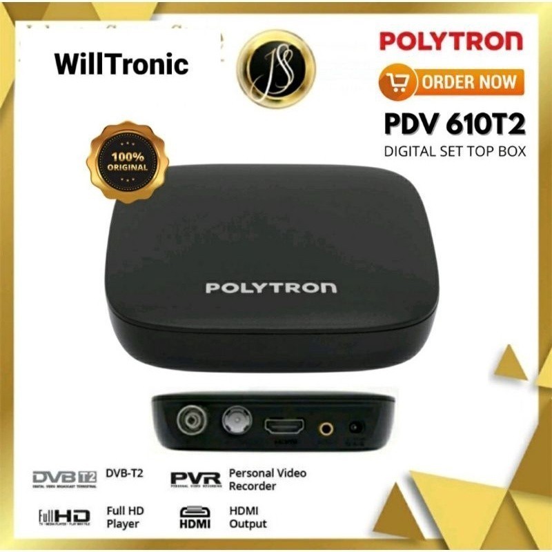 Jual POLYTRON SET TOP BOX PDV 610T2 TV RECEIVER STB SIARAN DIGITAL ...