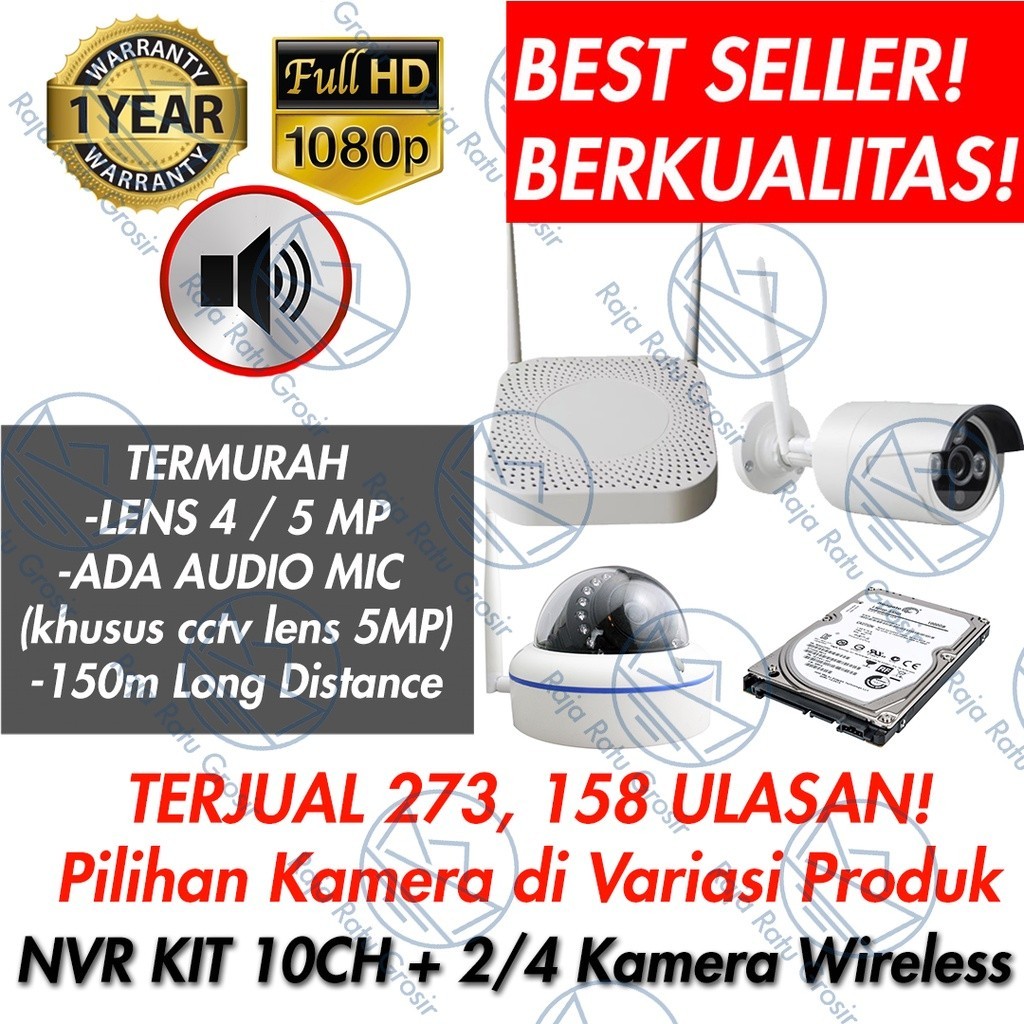 Jual promo PAKET CCTV NVR KIT 4 Kamera CCTV atau 2 Kamera CCTV WIRELESS ...