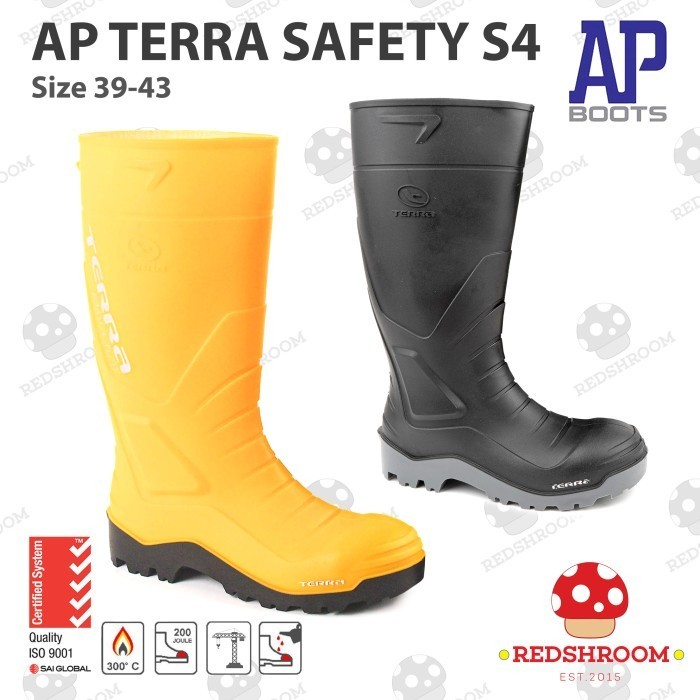 Jual JUAL Sepatu Boot SAFETY Tinggi-AP BOOTS TERRA S4-Hitam Kuning-Toe ...