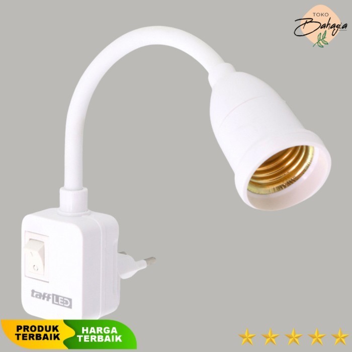 Jual Fitting Lampu Bohlam LED EU Plug 220V 25A E27 with Switch | Shopee ...