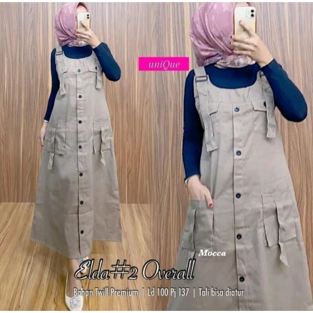 Jual adela overall wanita twill stretch melar | Shopee Indonesia