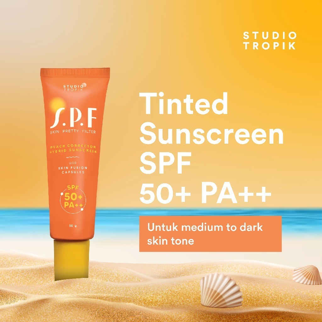 Jual Studio Tropik SPF 50+ PA++ (Peach) - Skin Pretty Filter 15/50GR ...