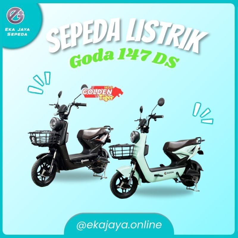 Jual Sepeda Listrik Goda 147 DS New Golden Tiger | Shopee Indonesia