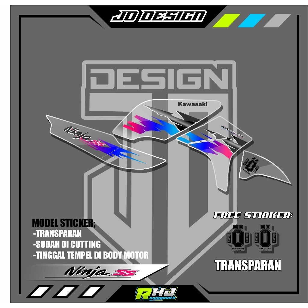 Jual STRIPING NINJA SS VARIASI TRANSPARAN TERBARU MOTOR KAWASAKI NINJA ...