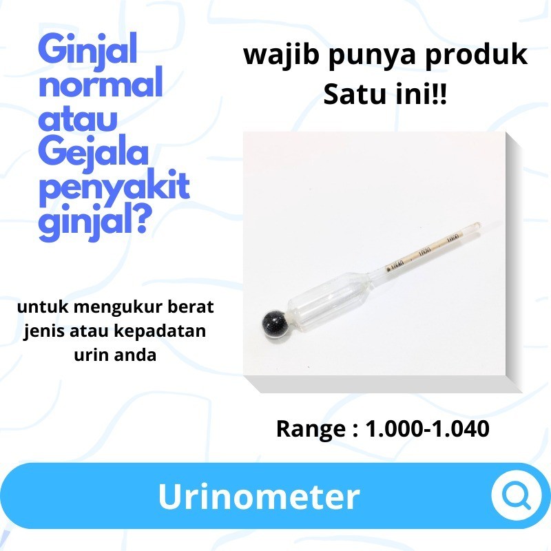 Jual Urinometer Pengukur Berat Jenis Urine Kepadatan Urin skala 1.000 ...