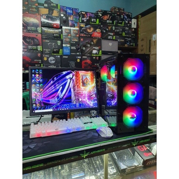 Jual Cpu pc Gaming Amd Ryzen 3200G Ram 16GB Led 20inch Fullset siap ...