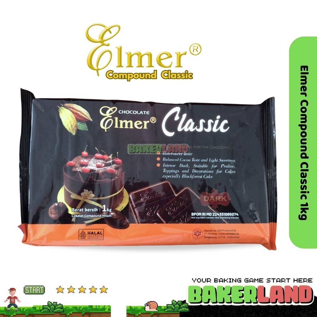 Jual Elmer Compound Dark Chocolate 1Kg / Elmer Compound Classic Dark ...