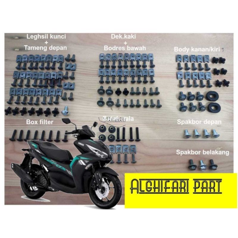 Jual baut bodi Aerox 155/baut full set body Yamaha aerox155 | Shopee ...