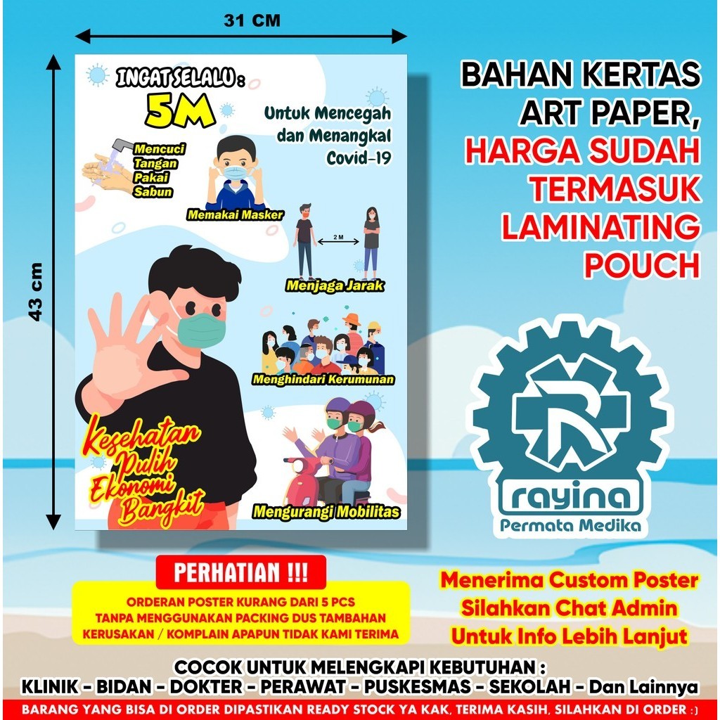 Jual Poster Ingat Selalu 5M untuk Mencegah dan Menangkal Covid 19 ...