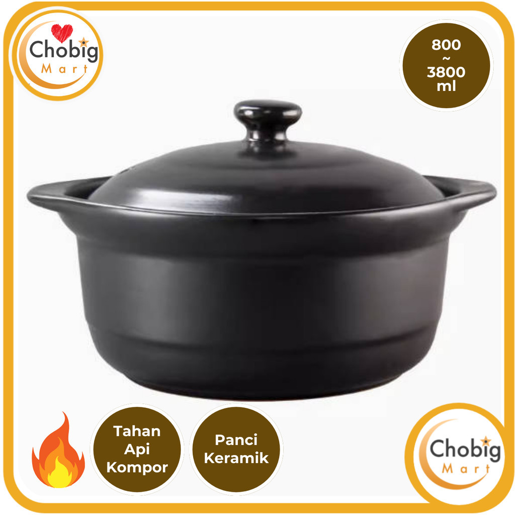 Jual CHOBIG Panci Keramik Masak Obat Herbal Sapo Bakso Rawon Soto Sop Soup Ceramic Pot Tanah ...