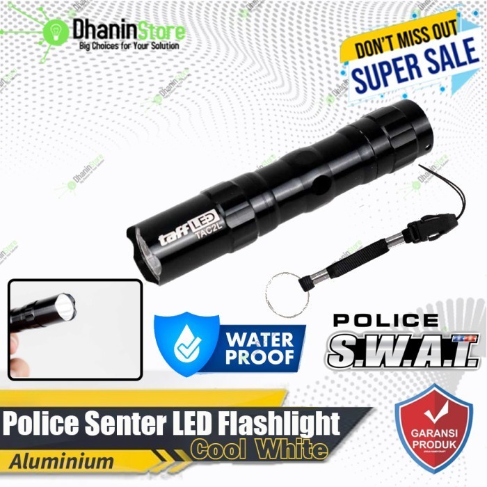 Jual Lampu Senter Led Police Swat Flashlight Outdoor Waterproof Cool ...