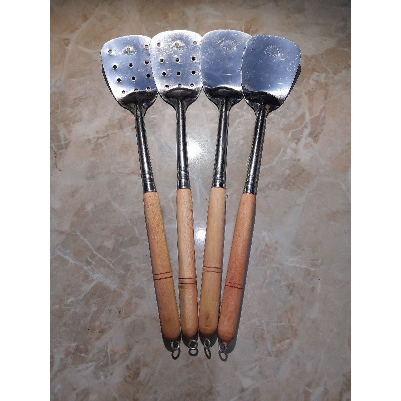 Jual SPATULA SEDANG GAGANG KAYU / SUTIL GAGANG KAYU / SUTIL STAINLESS ...