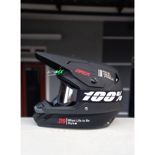 Jual HELMET CUSTOM ORCA ONEONENINE DAN GOGGLE 100% RACECRAFT | Shopee ...