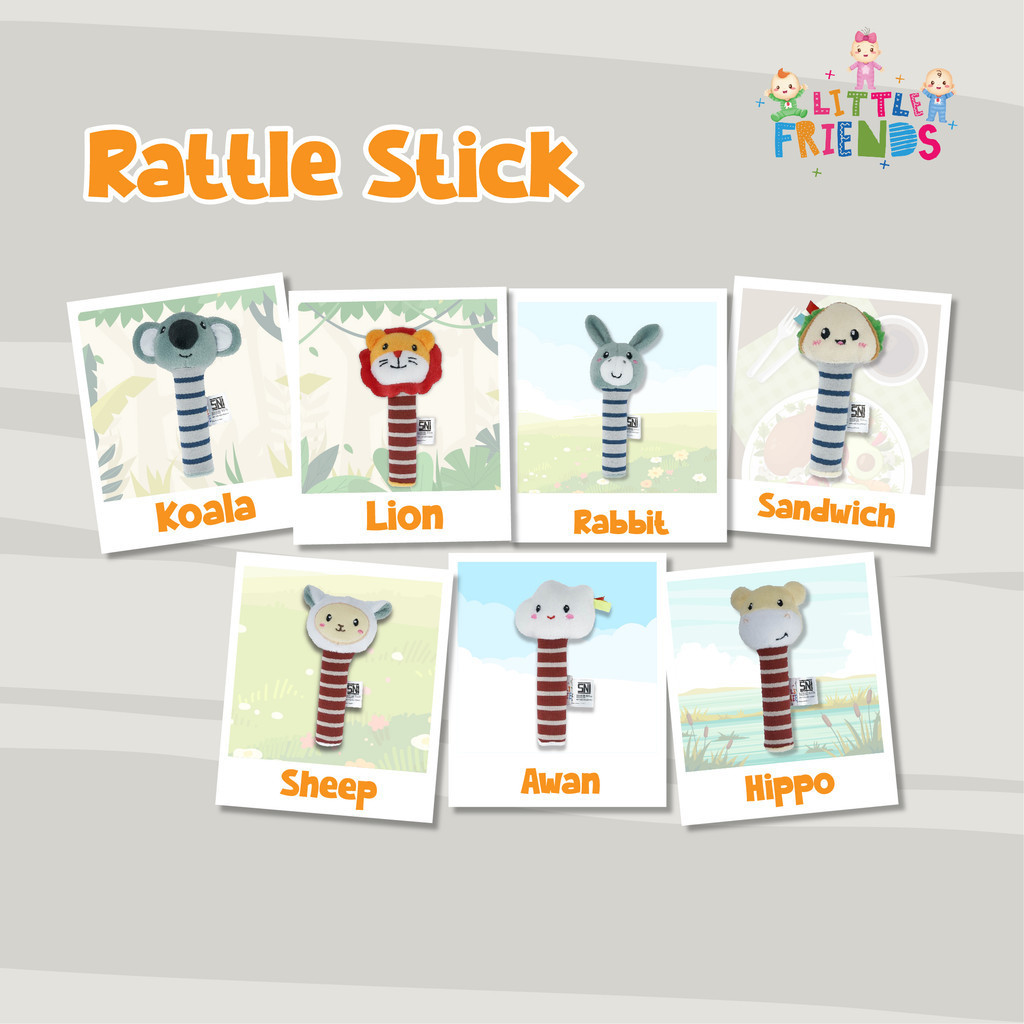 Jual Rattle Stick/ Mainan Genggam Anak Bayi/ Mainan Karakter Hewan ...