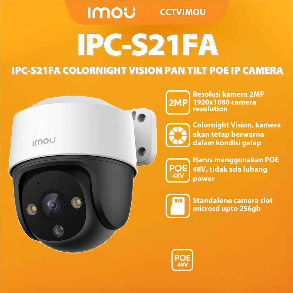 Jual IMOU IPC-S21FA COLORNIGHT VISION PAN TILT POE IP CAMERA | Shopee ...