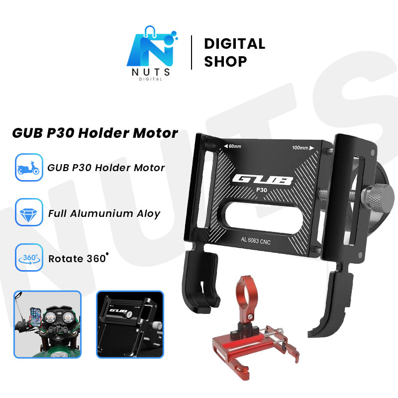 Jual GUB P-30 Handphone Motor Original Holder Hp Motor Dudukan Ponsel Aluminium Aloy Holder ...