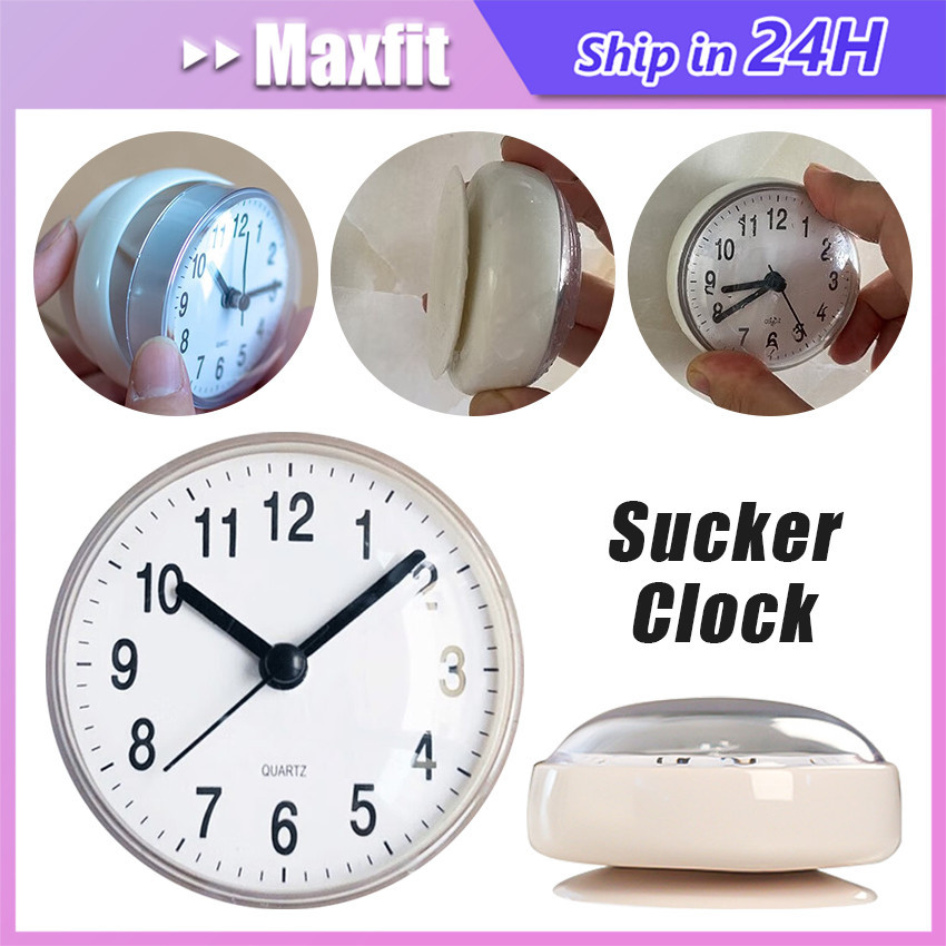 Jual Jam Dinding Tempel Kecil Wall Clock With Suction Cup Waterproof ...