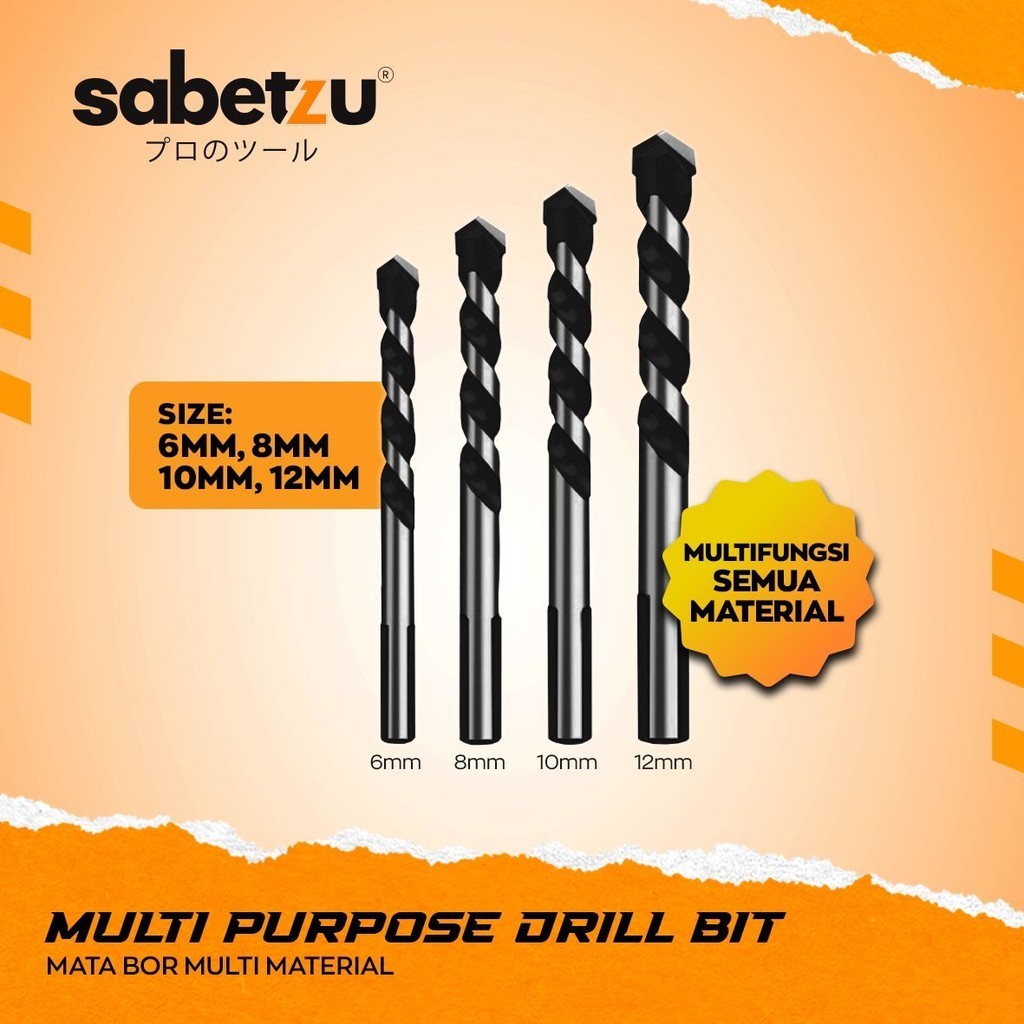 Jual SABETZU Mata Bor Multi Meterial Multi Fungsi Mata Bor 6mm 8mm 10mm 12mm Besi Kaca Plat Kayu ...